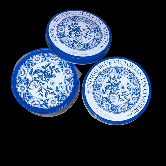 Restoration Hardware | Dining | Rh Indigo Blue Victorian Tin Coasters ...